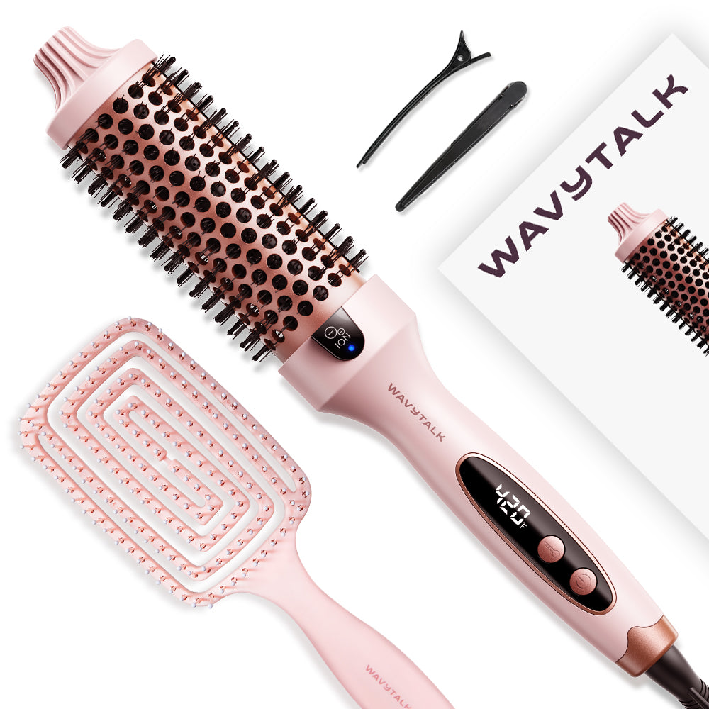 Wavytalk Blowout Boost Thermal Brush,1.5 inch Heated Round Brush for B